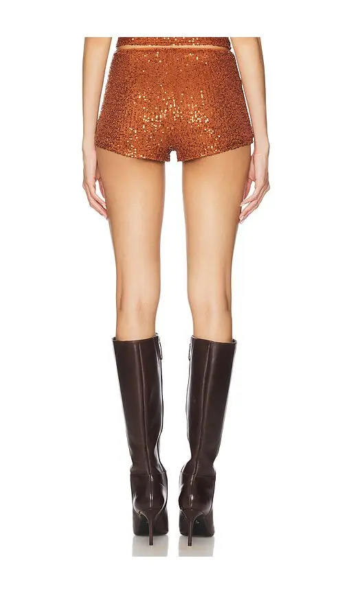 Superdown Maja Sequin Embellished Shorts - Rust