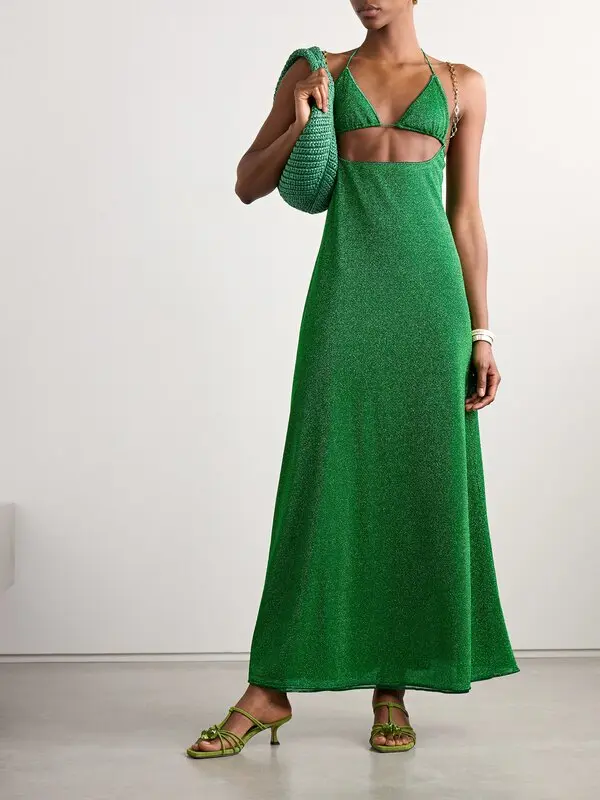 green emerald velvet dress OseMini Lumière Plumage Dress main image 0