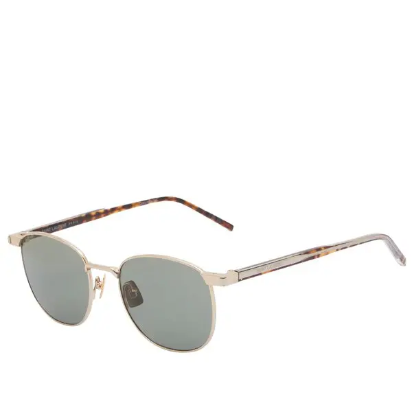 Saint Laurent Sl 747 Sunglasses - Gold/crystal/green