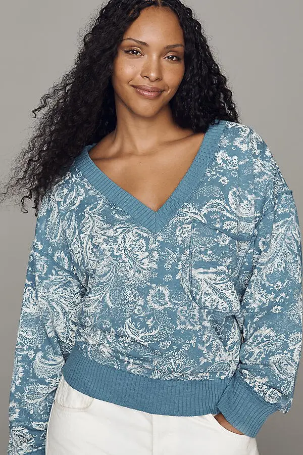 PILCRO Montana Pocket Knit Top - Indigo
