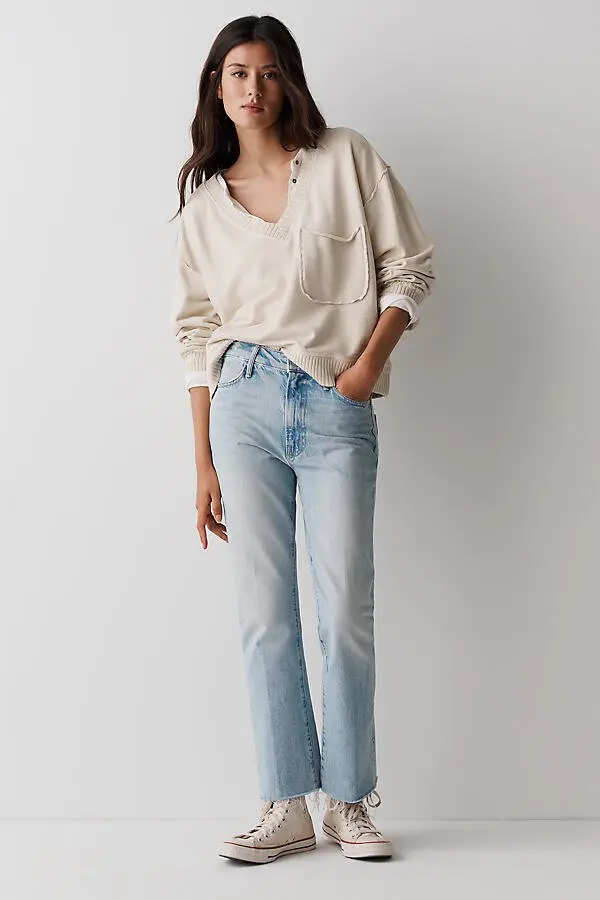 PILCRO Montana Pocket Knit Top - Ivory