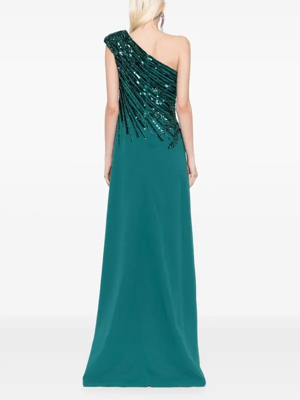 SAIID KOBEISY One-shoulder Gown - Green
