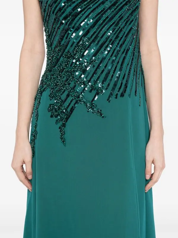 SAIID KOBEISY One-shoulder Gown - Green