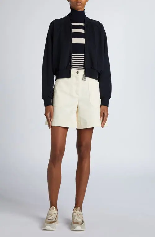 Moncler Zip Crop Cotton Cardigan