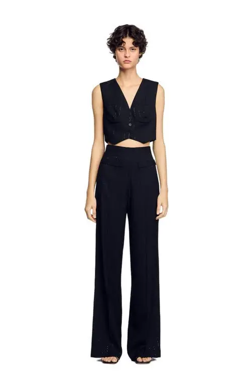 Sandro Sequinned Suit Trousers