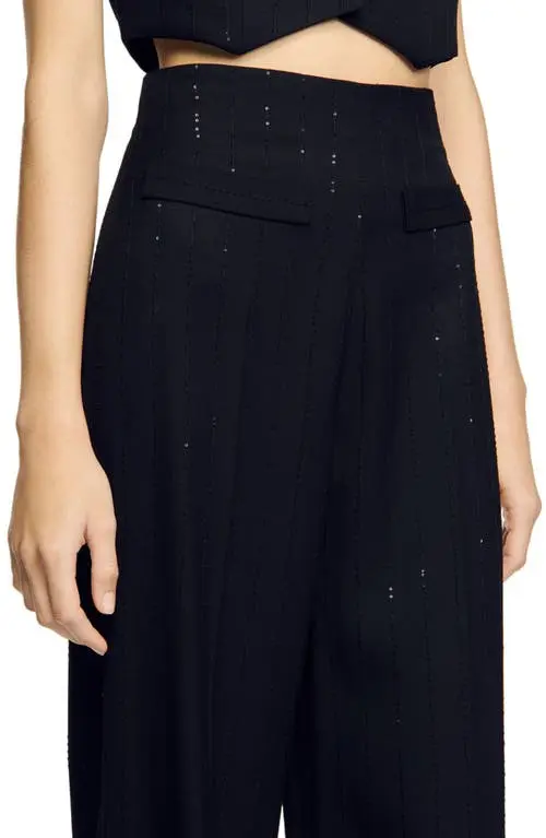Sandro Sequinned Suit Trousers