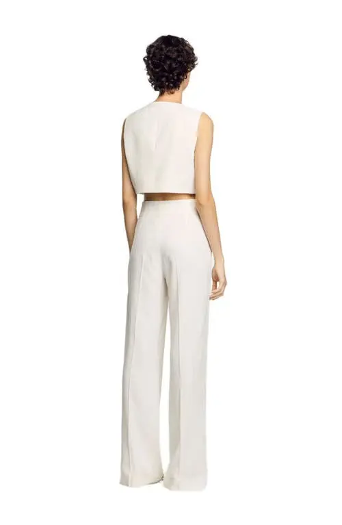 Sandro Sequin Striped Suit Trousers - Ecru