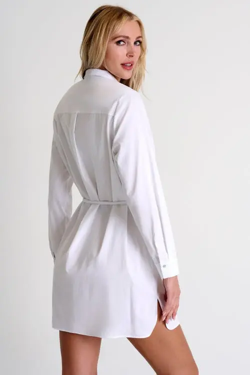 Shan Poplin Shirt Tunic - White