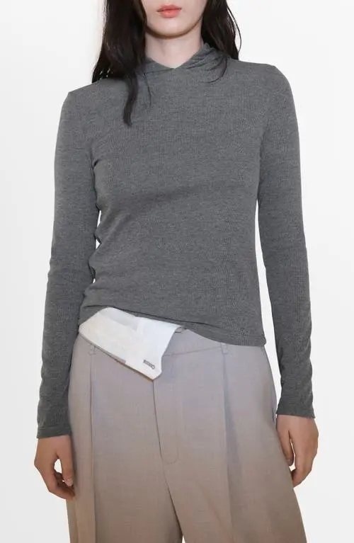 Mango Long Sleeve Hooded T-shirt