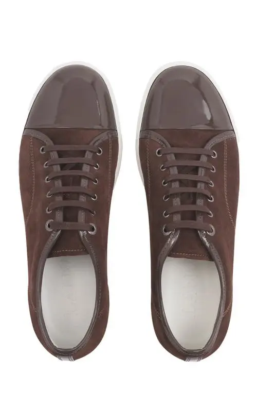 LANVIN Dbb1 Leather And Suede Sneakers - Dark Brown