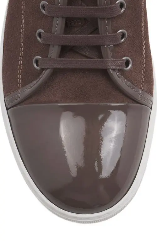 LANVIN Dbb1 Leather And Suede Sneakers - Dark Brown