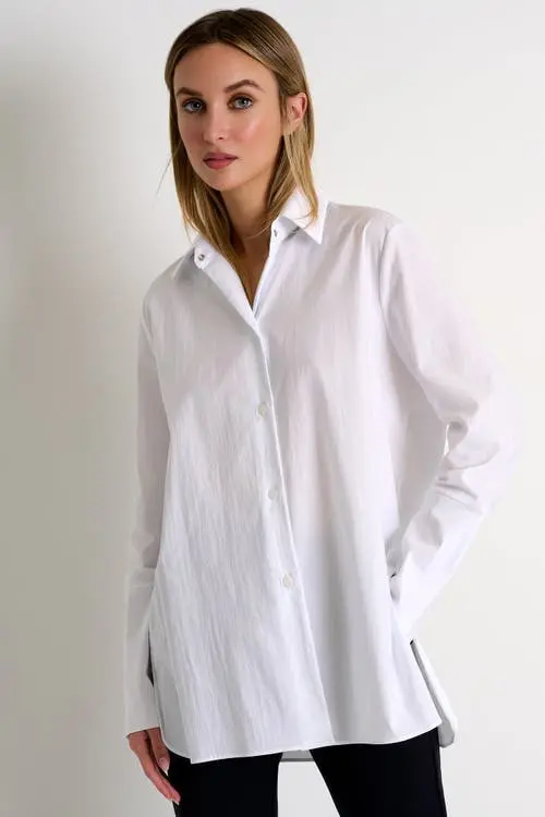 Shan Poplin Shirt Tunic - White