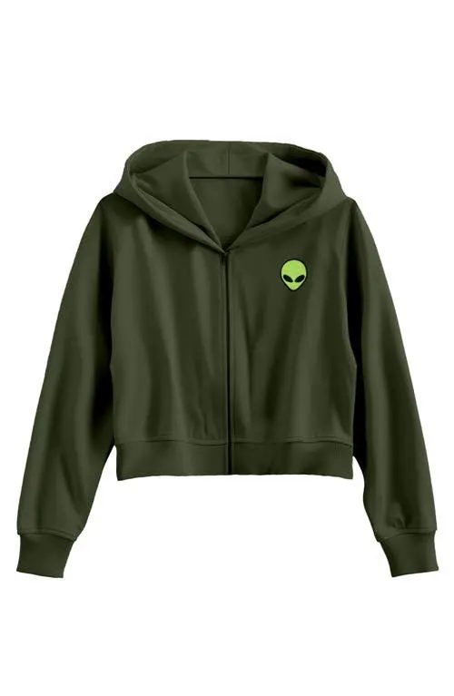 DALIX Alien Fleece Zip Hoodie - Military Green