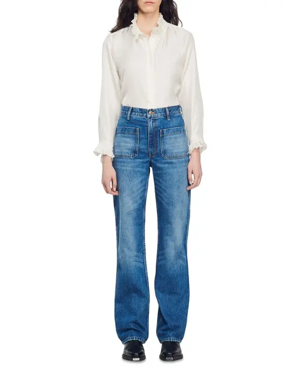 Sandro Moore High-rise Flare Jeans - Blue Jean