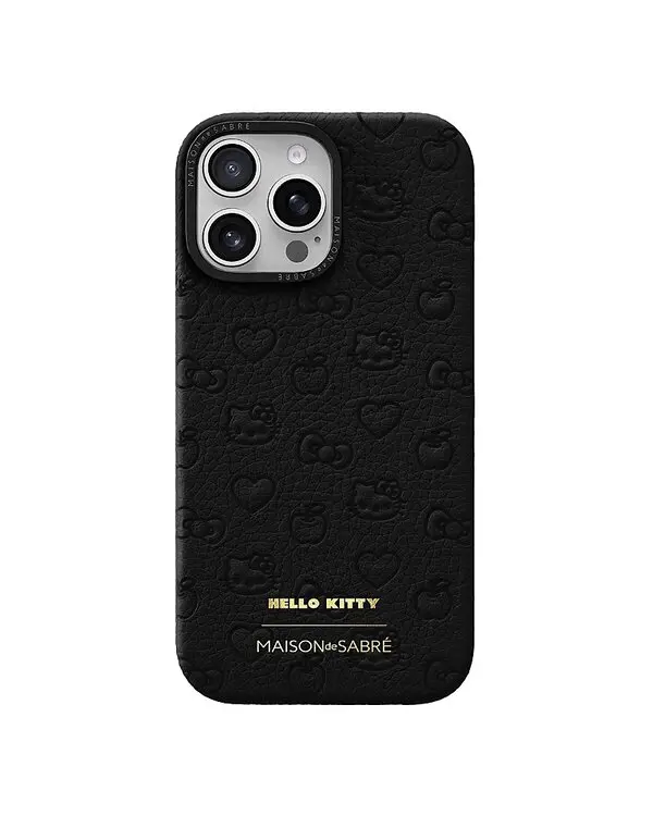 MAISON DE SABRE Hello Kitty Leather Phone Case - Black Caviar