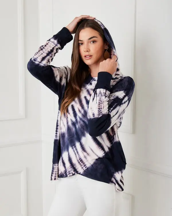 Karen Kane Tie-dyed Hoodie Top