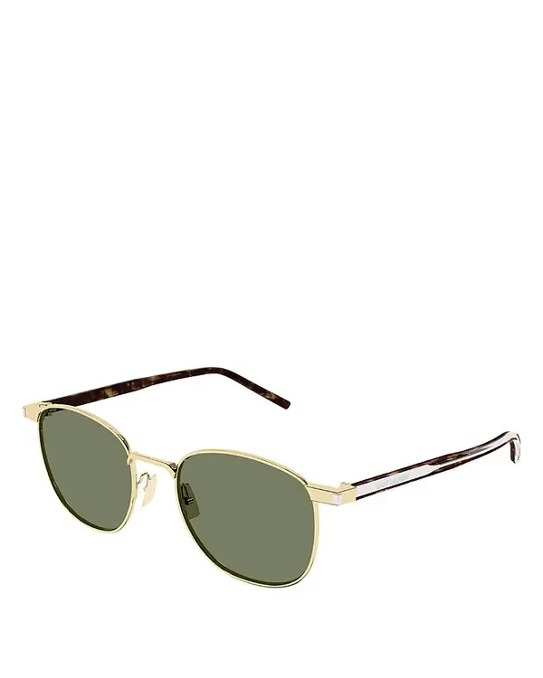 Saint Laurent Round Frame Sunglasses - Gold/green
