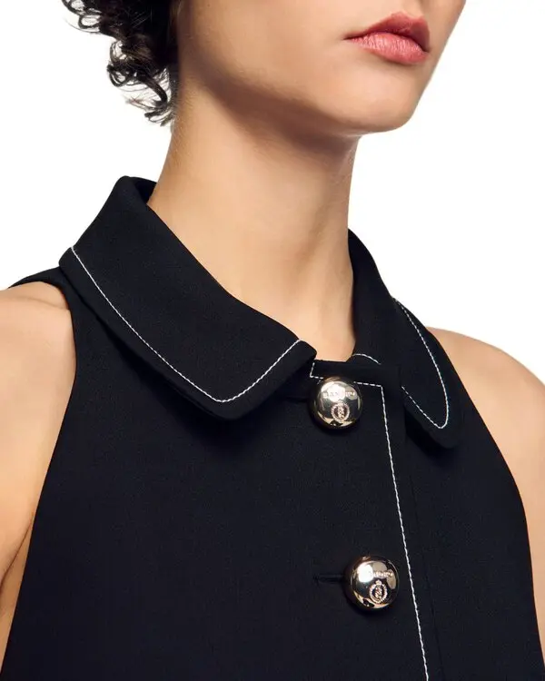 sandro short dress with peter pan collar SANDROPeter Pan Collar Short Dress