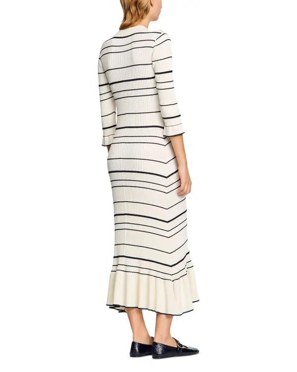 Sandro Striped Knit Maxi Dress In Ecru - 50% Off | Editorialist