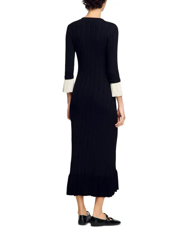 Sandro Two Tone Knit Maxi Dress