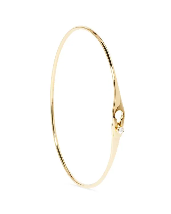 DINH VAN 18k Yellow Serrure Diamond Lock Bangle Bracelet - Gold