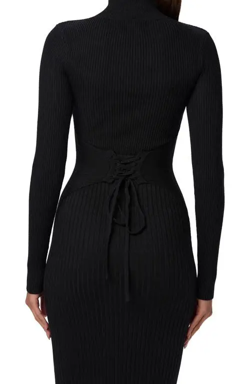 white christmas dresses Batwing Sleeve Corset Waist Sweater Dress – Beisat main image 1
