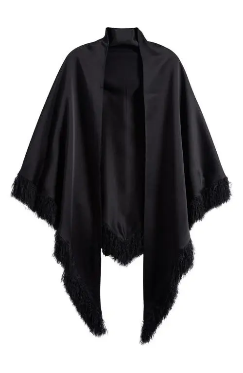 TOTEME Charmeuse Satin Triangle Fringe Scarf