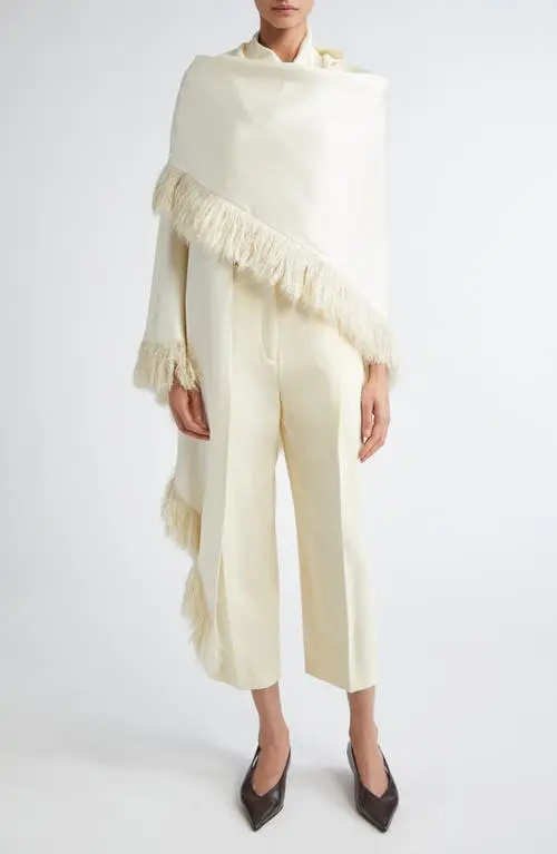 TOTÊME - Charmeuse Satin Triangle Fringe Scarf