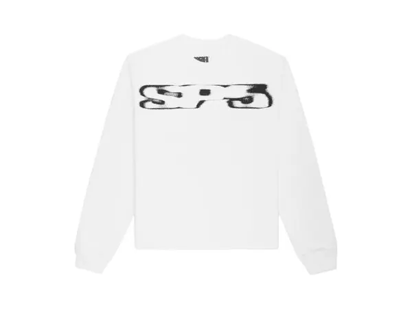 SP5DER Sp5 Blurry Long Sleeve Tee Shirt - White