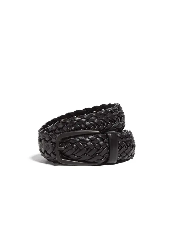 Zegna Braided Leather Belt - Black
