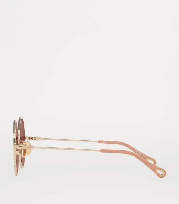 Chloé Acetate Round Frame Sunglasses - Gold