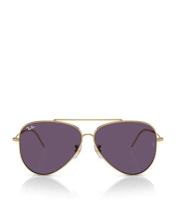 Ray-ban Rbr0101s Aviator Reverse Sunglasses - Gold