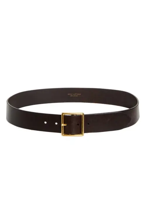 NILI LOTAN Marcela Leather Belt - Dark Brown Antique Brass