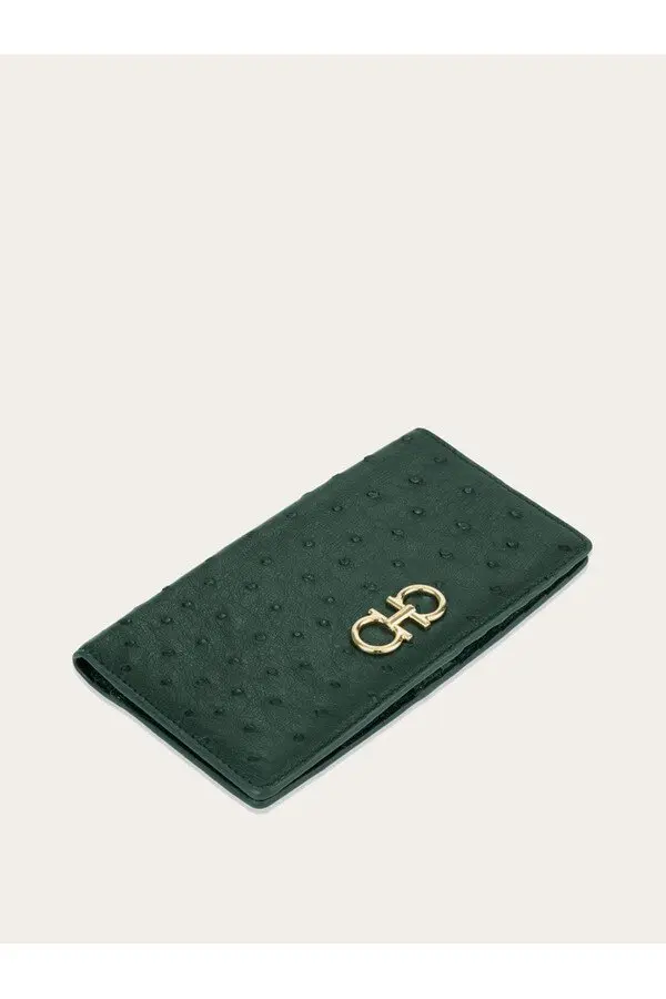 FERRAGAMO Gancini Continental Wallet - Green