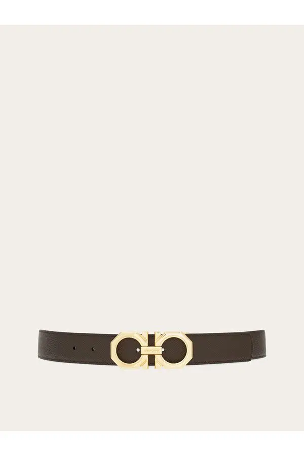 FERRAGAMO Reversible Gancini Belt - Black