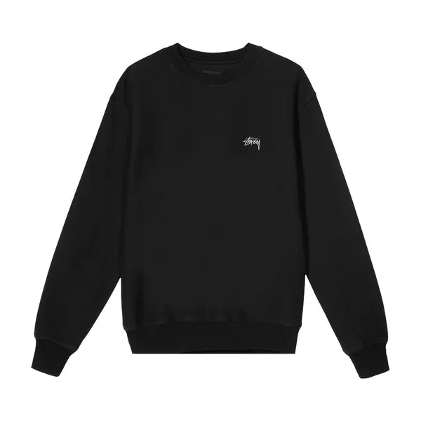 トップス OVERDYED STOCK LOGO CREW BLACK L StüSsy Overdyed Stock Logo Crew - Black | Editorialist