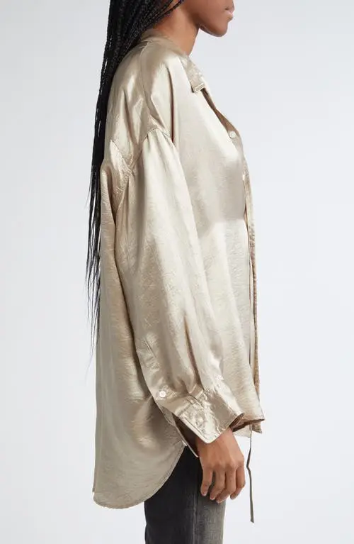 R13 Drop Neck Satin Shirt