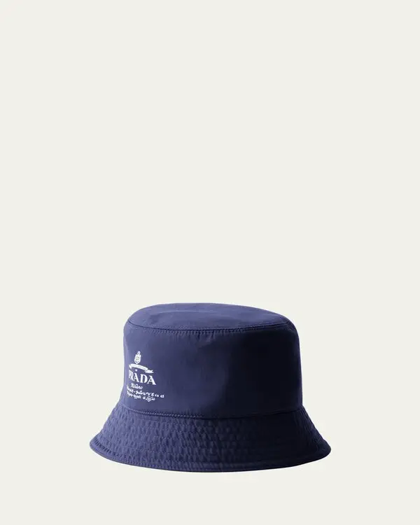 Prada Reversible Cotton Bucket Hat - Baltico Nero