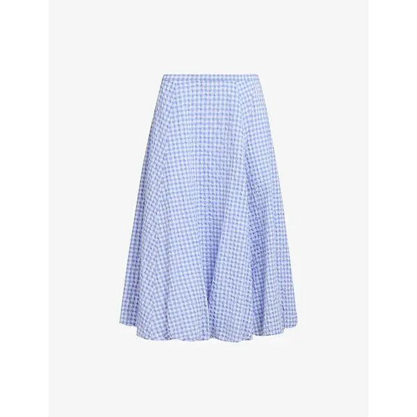 Marni Seersucker Checked Midi Skirt