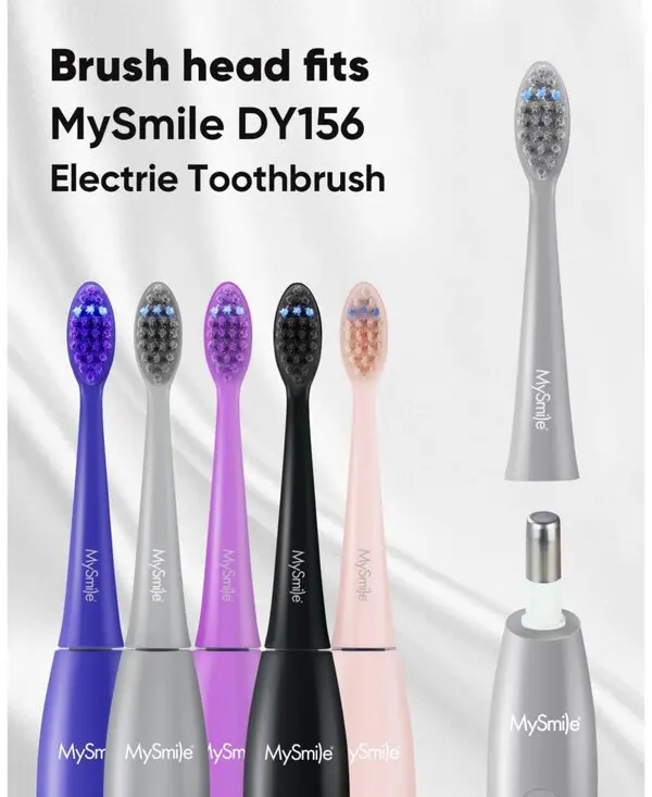 MYSMILE Dy156 Electric Toothbrush Replacement Heads - Grey