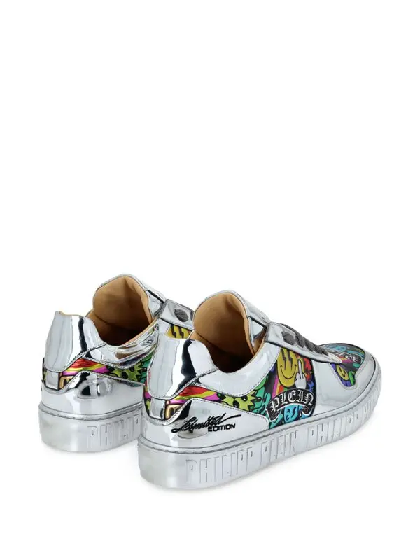 Philipp Plein Mirrored-leather Sneakers - Grey