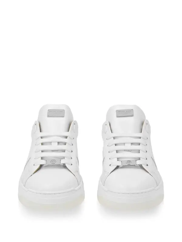 Philipp Plein Monogram Leather Sneakers - White