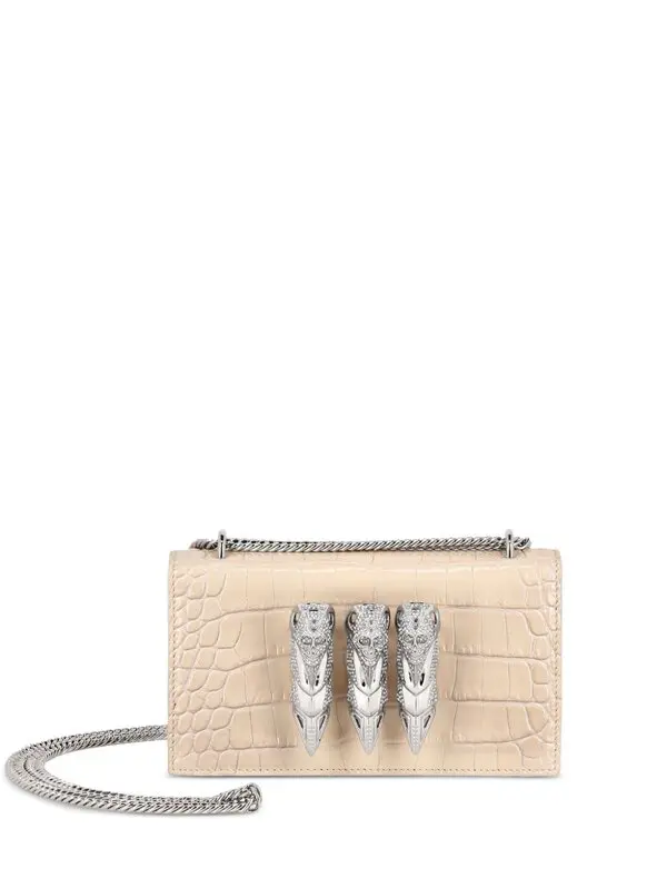 Philipp Plein Croco-printed Leather Mini Bag - Blue