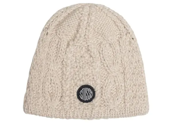 StÜssy Cable Knit Skull Cap - Natural