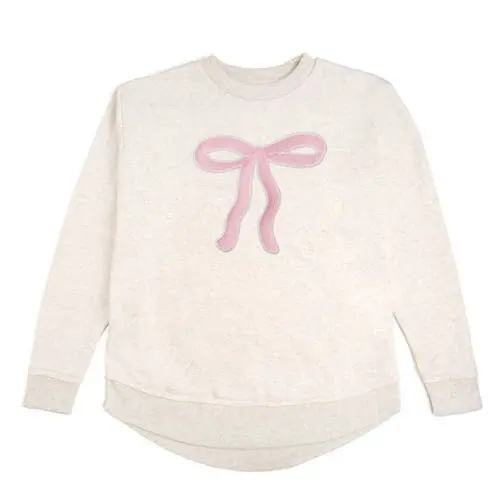 SWEET WINK Bow Patch Sweatshirt - Natural