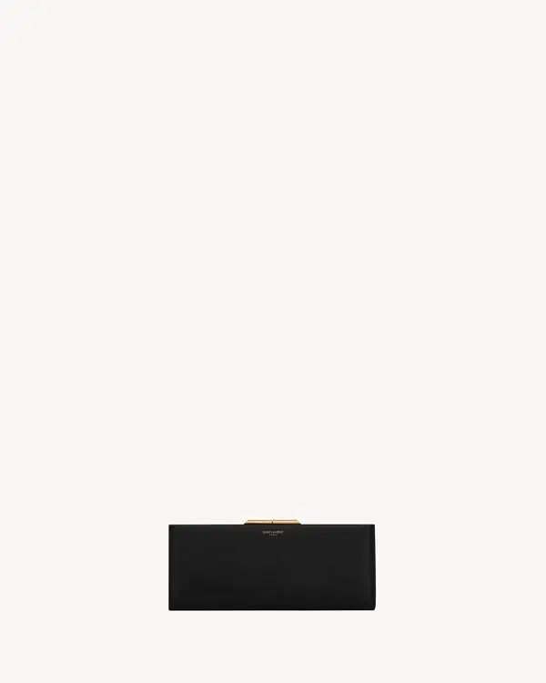 Saint Laurent Midnight Small Clutch In Smooth Leather