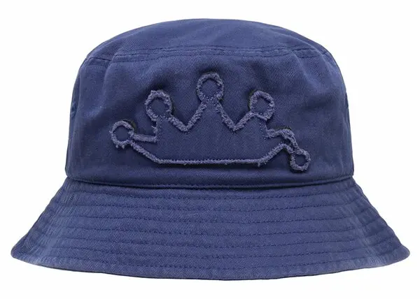 StÜssy Applique Crown Bucket Hat - Navy Blue