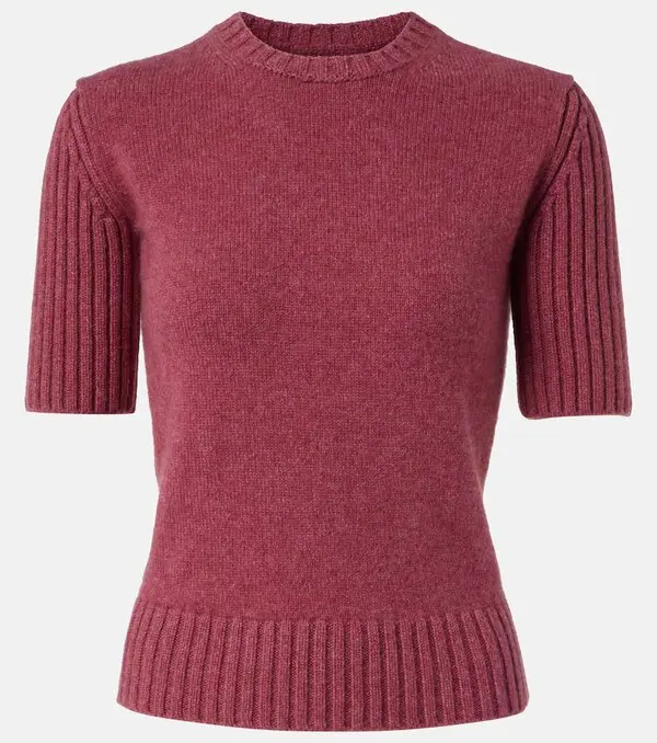 Khaite Mia Cashmere Ribbed Sweater - Red