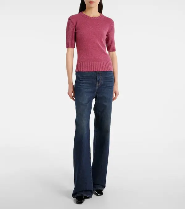 Khaite Mia Cashmere Ribbed Sweater - Red
