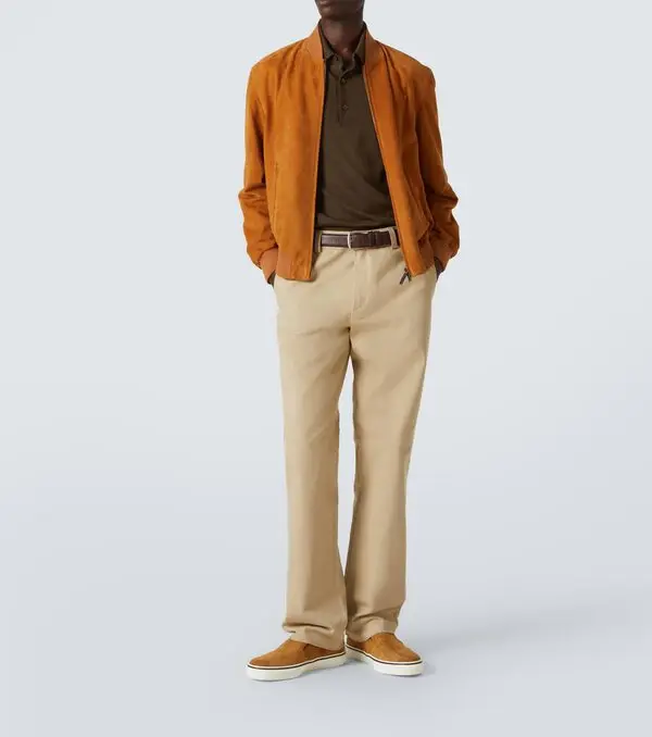 TOD'S Cotton-blend Wide-leg Chinos - Beige